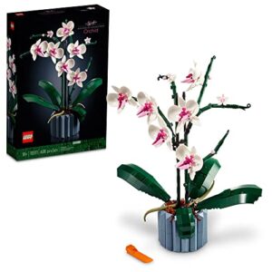 lego icons orchid 10311 artificial plant building set with flowers, home décor gift for adults, botanical collection, great gift for birthday and anniversary for her and him