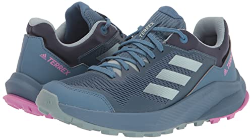 adidas Women's Terrex Trailrider Trail Running Shoe, Wonder Steel/Magic Grey Met/Pulse Lilac, 8