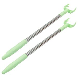 besportble curtain rod hooks 2pcs stainless steel clothesline props adjustable clothes rods dressing stick clothes drying pole outdoor coat hanger for clothes metal hangers