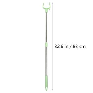 BESPORTBLE Curtain Rod Hooks 2pcs Stainless Steel Clothesline Props Adjustable Clothes Rods Dressing Stick Clothes Drying Pole Outdoor Coat Hanger for Clothes Metal Hangers