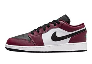 jordan boy's air jordan 1 low se (big kid) dark beetroot/black/roma green/white 4 big kid m