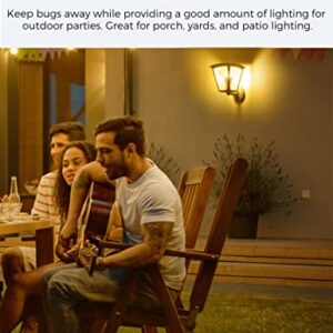 LOHAS Yellow LED Bug Light Bulbs Outdoor, A19 9W Bug Lights for Outside, 60W Equivalent, 2000K Amber Porch Light Bulb, Non-Attracting, E26 Base, Not-Dimmable, Ideal for Patio, Deck, Backyard, 2 Pack