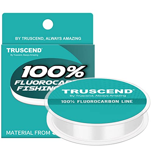 TRUSCEND 100% Fluorocarbon Fishing Line, Japan Material Nrivaled Sensitivity, Hanging Christmas Ornaments, Beading Thread, Bracelet Making, Multi-Species Versatility, 18lb/0.34mm/54yds