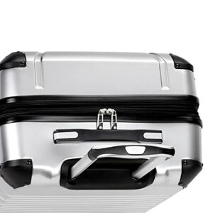 SwissGear 7782 Hardside Expandable Luggage with Spinner Wheels, Silver, Checked-Medium 24-Inch