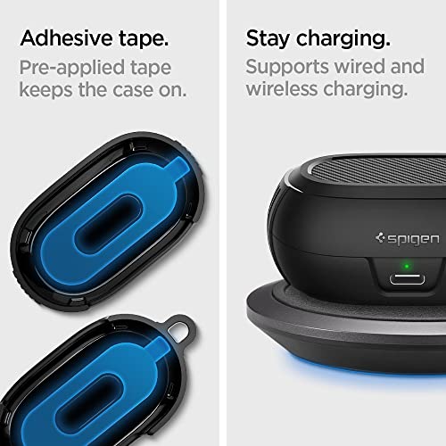 Spigen Rugged Armor Designed for Jabra Elite 7 Pro/Elite 7 Active Case with Keychain - Matte Black