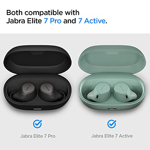 Spigen Rugged Armor Designed for Jabra Elite 7 Pro/Elite 7 Active Case with Keychain - Matte Black