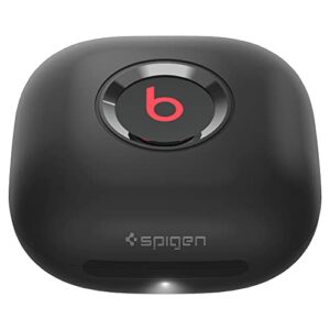 spigen silicone fit designed for beats fit pro case (2021) shock-absorbing protector - black