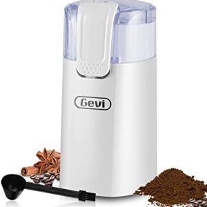 Gevi Coffee Grinder, Electric Coffee Grinder, Quiet Grinder with Staninless Steel Blade for Coffee Beans, Peanut, Beans, Spice, Nuts and More, with 2-in-1 Brush&Spoon