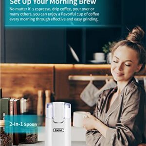 Gevi Coffee Grinder, Electric Coffee Grinder, Quiet Grinder with Staninless Steel Blade for Coffee Beans, Peanut, Beans, Spice, Nuts and More, with 2-in-1 Brush&Spoon