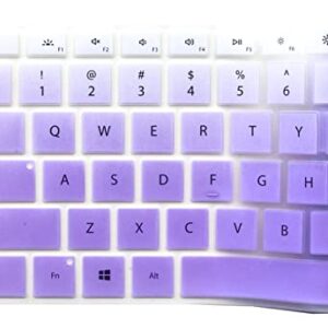 Silicone Keyboard Cover Skin Compatible with Microsoft Surface Laptop 3, Surface Laptop 4 13.5 and 15 inch & Microsoft Surface Book 3 13.5 and 15 inch (Gradient Purple)