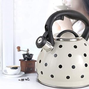 Tea Kettle Whistling Tea Pots 3L Large Whistle Stove Teapot Kettle One-Button Opening and Closing Household Stainless Steel Teapot Chihen220112(Color:Red;Size:3L)