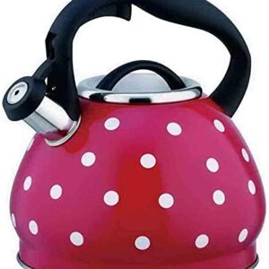 Tea Kettle Whistling Tea Pots 3L Large Whistle Stove Teapot Kettle One-Button Opening and Closing Household Stainless Steel Teapot Chihen220112(Color:Red;Size:3L)