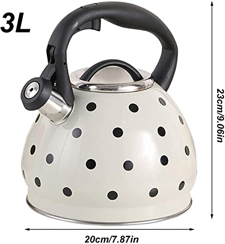 Tea Kettle Whistling Tea Pots 3L Large Whistle Stove Teapot Kettle One-Button Opening and Closing Household Stainless Steel Teapot Chihen220112(Color:Red;Size:3L)