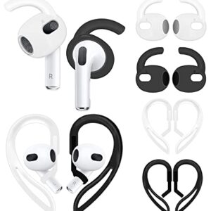 IiEXCEL 4 Pairs Anti Slip Kit Compatible with AirPods 3rd Gen, Silicone Sport Ear Hooks and 360° Rotation Adjustable Length Outdoor Earhooks Grip Ear Tips Wing Buds Holder for New AirPod 3-4X1