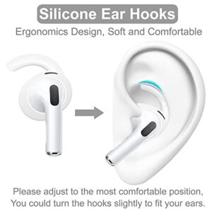 IiEXCEL 4 Pairs Anti Slip Kit Compatible with AirPods 3rd Gen, Silicone Sport Ear Hooks and 360° Rotation Adjustable Length Outdoor Earhooks Grip Ear Tips Wing Buds Holder for New AirPod 3-4X1