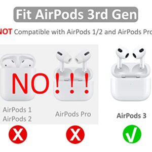 IiEXCEL 4 Pairs Anti Slip Kit Compatible with AirPods 3rd Gen, Silicone Sport Ear Hooks and 360° Rotation Adjustable Length Outdoor Earhooks Grip Ear Tips Wing Buds Holder for New AirPod 3-4X1