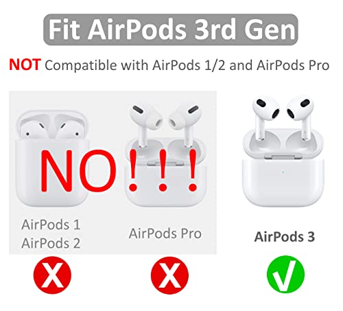 IiEXCEL 4 Pairs Anti Slip Kit Compatible with AirPods 3rd Gen, Silicone Sport Ear Hooks and 360° Rotation Adjustable Length Outdoor Earhooks Grip Ear Tips Wing Buds Holder for New AirPod 3-4X1