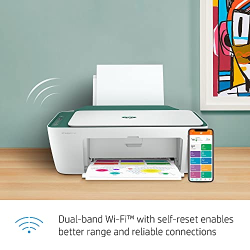 HP DeskJet 27 42e Series Wireless Inkjet Color All-in-One Printer - Print Copy Scan - Mobile Printing - USB Connectivity - Up to 7 ISO PPM - Up to 4800 x 1200 DPI - Sequoia + HDMI Cable