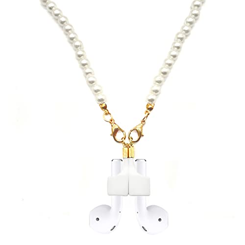 Airpod Strap Necklace Holder Magnetic, Anti-Lost Pearl Lanyard Cord for Neck Compatible with AirPods 1/2/Pro