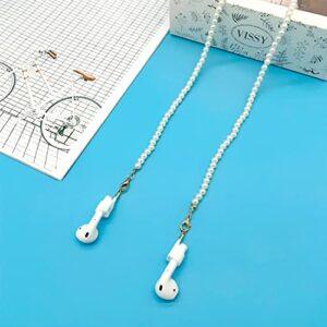 Airpod Strap Necklace Holder Magnetic, Anti-Lost Pearl Lanyard Cord for Neck Compatible with AirPods 1/2/Pro