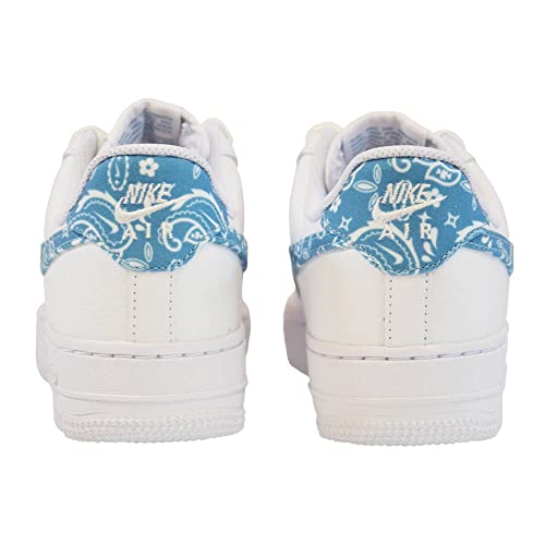 Nike Women's Air Force 1 '07 Shoes, White/Blue Paisley, 9.5