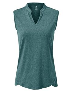 rdruko women's golf polo sleeveless lightweight quick dry workout tank tops(blackish green, us m)