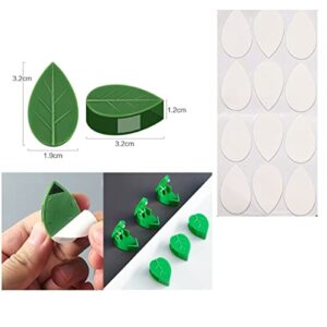 QRWT 30 Pieces Plant Climbing Wall Fixture Clips Self-Adhesive Plant Fixer Invisible Leaf Shaped Wall Vines Fixing Clips Hook Plant Vine Traction for Home Decoration and Cable Wire Fixing