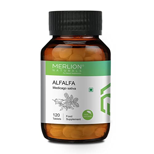 MERLION NATURALS Alfalfa Tablets Medicago Sativa | 500mg (120 Tablets)