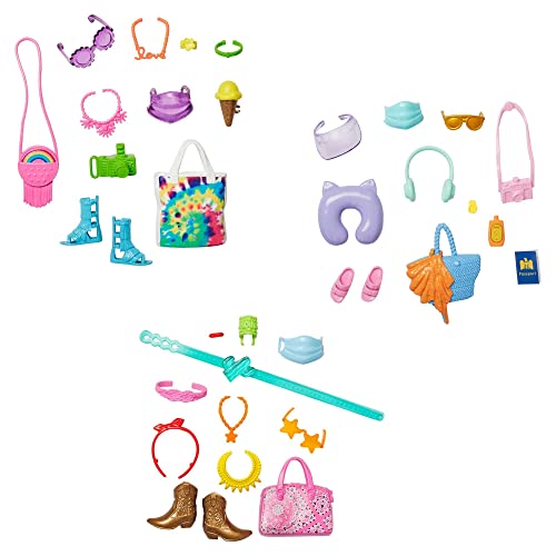 Barbie Accessories Travel Pack With 11 Storytelling Pieces For Barbie Dolls