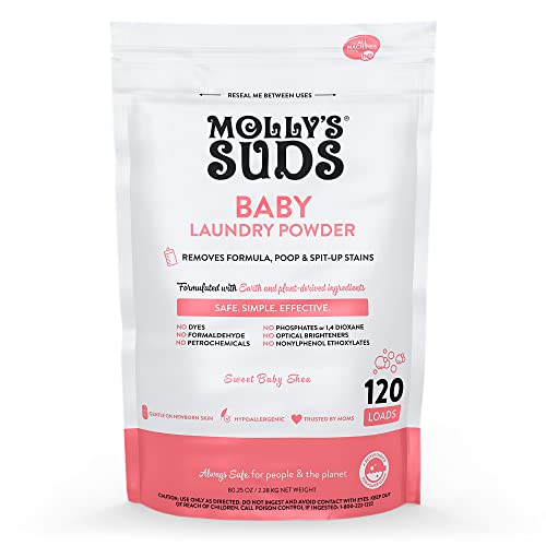 Molly's Suds Baby Laundry Detergent Powder | Removes Formula, Poop & Spit-Up Stains | Extra Gentle on Newborn Skin (Sweet Baby Shea)