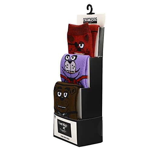 Bioworld Five nights at freddy's Animatronics 3-Pack Animigos crew Socks for Youth