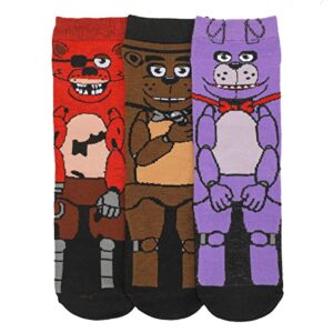 bioworld five nights at freddy's animatronics 3-pack animigos crew socks for youth