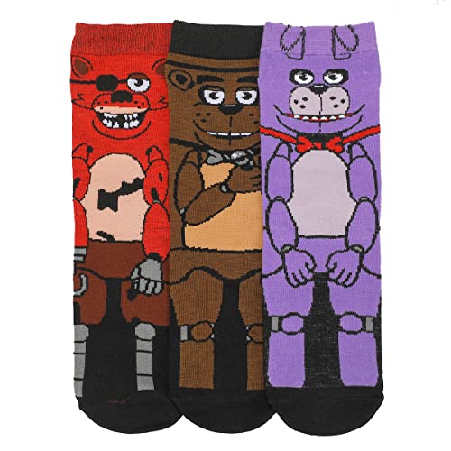 Bioworld Five nights at freddy's Animatronics 3-Pack Animigos crew Socks for Youth