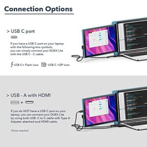 New Mobile Pixels Duex Lite Portable Monitor for Laptops (2023 Upgraded), 12.5" Full HD IPS Laptop Screen Extender, USB C/HDMI Powered Plug and Play,Windows/Mac/Android/Switch Compatible (Sky Blue)