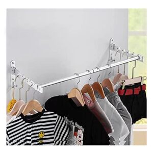 jskrl wall mounted clothes drying rack, folding laundry drying rack,2 racks with rod (silver), suitable for bathroom balcony wardrobe laundry room.