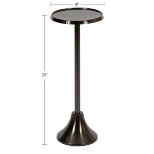 Kate and Laurel Sanzo Metal Side Table, 9x9x23, Pewter