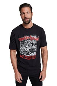 jp 1880 menswear big & tall plus size l-8xl motörhead print front tee black xxxx-large 795981130