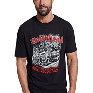 JP 1880 Menswear Big & Tall Plus Size L-8XL Motörhead Print Front Tee Black XXXX-Large 795981130