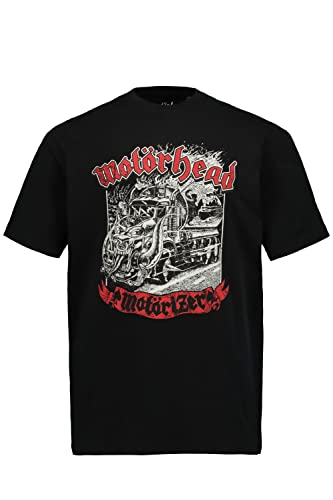 JP 1880 Menswear Big & Tall Plus Size L-8XL Motörhead Print Front Tee Black XXXX-Large 795981130