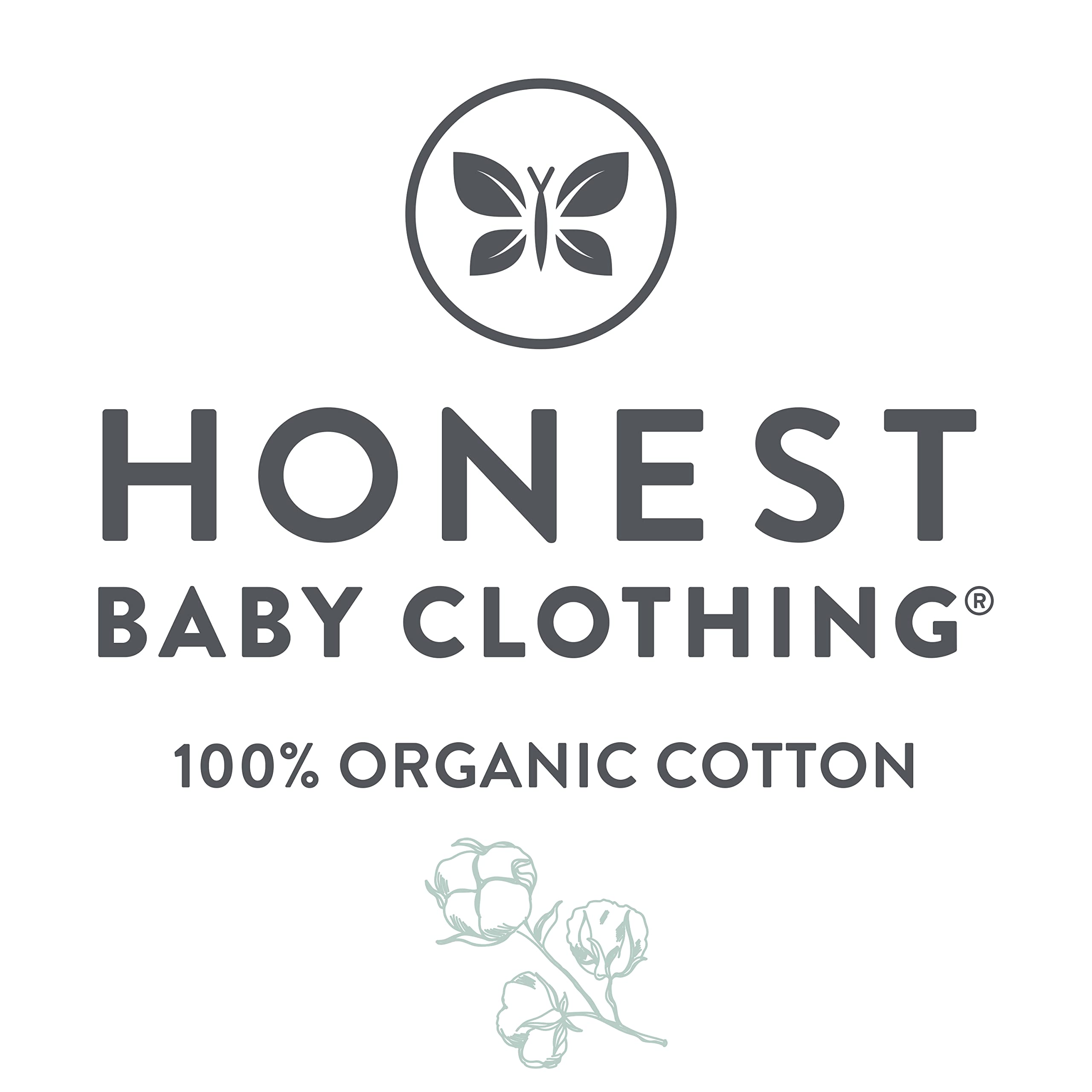 HonestBaby Multipack Short Sleeve T-Shirt Tee 100% Organic Cotton Infant Baby, Toddler, Little Kids Boys, Girls, Unisex, 10-Pack Rainbow Gems Blues