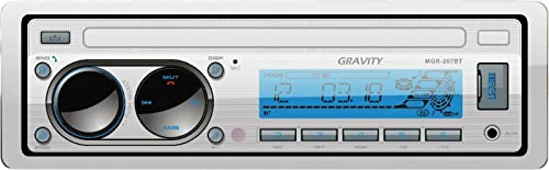 Gravity MGR-207BT 200W A2DP True Marine Stereo AM FM Radio Media Player Receiver with Bluetooth for Boat, ATV, RV, Car, Motorcycle