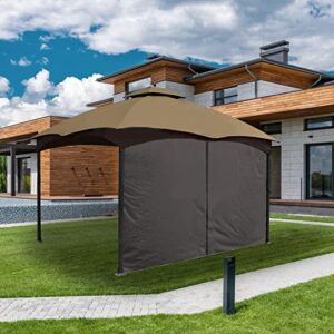 Gazebo Universal Replacement Privacy Curtains - Gafrem 10' x 10' Canopy Side Wall Privacy Panel with Zipper, 1 Panel Sidewall ONLY (Brown)