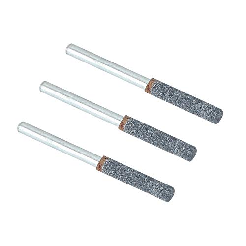 Chainsaw Sharpening Grinding Stone, 3Pcs 4mm 5/32in Diamond Chainsaw Sharpener Burr Stone File Sharpening Tool for Precise, Quick and Easy Sharpening of Chain Saw Blades