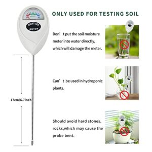 Censinda Soil Moisture Meter, Soil Moisture Monitor for House Plants, Soil Hygrometer Moisture Sensor for Indoor & Outdoor, Garden, Farm, Lawn Plant Care, No Battery Needed(White)