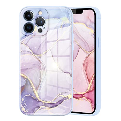 Yoedge Glitter Case for Xiaomi Redmi Note 10 (5G) / Poco M3 Pro, Marble Pattern Glossy Soft Silicone Case for Women Girly, Luxury Aesthetic Slim Shockproof Protective Phone Cover, Light Purple