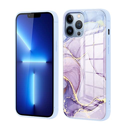 Yoedge Glitter Case for Xiaomi Redmi Note 10 (5G) / Poco M3 Pro, Marble Pattern Glossy Soft Silicone Case for Women Girly, Luxury Aesthetic Slim Shockproof Protective Phone Cover, Light Purple