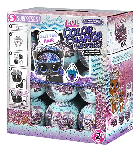 L.O.L. Surprise! LOL Surprise Glitter Color Change Pets with 5 Surprises- Collectible Pet Including Glittery Accessories, Holiday Toy, Great Gift for Kids Girls Boys Ages 4 5 6+ Years Old