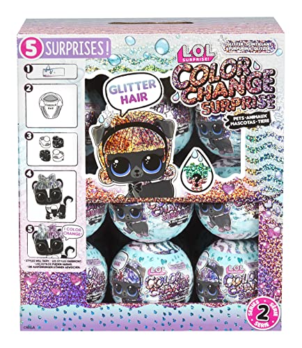 L.O.L. Surprise! LOL Surprise Glitter Color Change Pets with 5 Surprises- Collectible Pet Including Glittery Accessories, Holiday Toy, Great Gift for Kids Girls Boys Ages 4 5 6+ Years Old