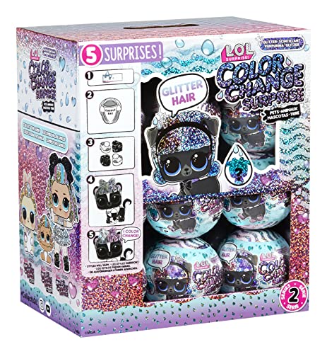 L.O.L. Surprise! LOL Surprise Glitter Color Change Pets with 5 Surprises- Collectible Pet Including Glittery Accessories, Holiday Toy, Great Gift for Kids Girls Boys Ages 4 5 6+ Years Old