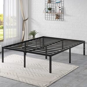 ikalido full size metal platform bed frame, heavy duty metal slats support with large storage space and reserved holes for diy headboard, no box spring needed/easy assembly/noise-free/non-slip